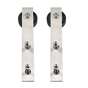 ZEKOO 5 FT- 8 FT Modern Stainless Steel Sliding Barn Door Hardware Kit Rail Track Set Fit Single Door (8 FT Single Door kit)