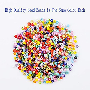 Ybxjges 12000Pcs 3mm Glass Seed Beads 8/0 Small Beads Bracelet Making Kit, Tiny Waist Beads Kit with Jewelry Making Supplies Elastic String for DIY Art Craft Girls Gifts