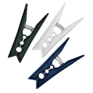 Homz 1220232 Heavy Duty Plastic Clothespins 24 Count Heavy Duty Plastic Clothespins 24 Count, Navy / Green / White