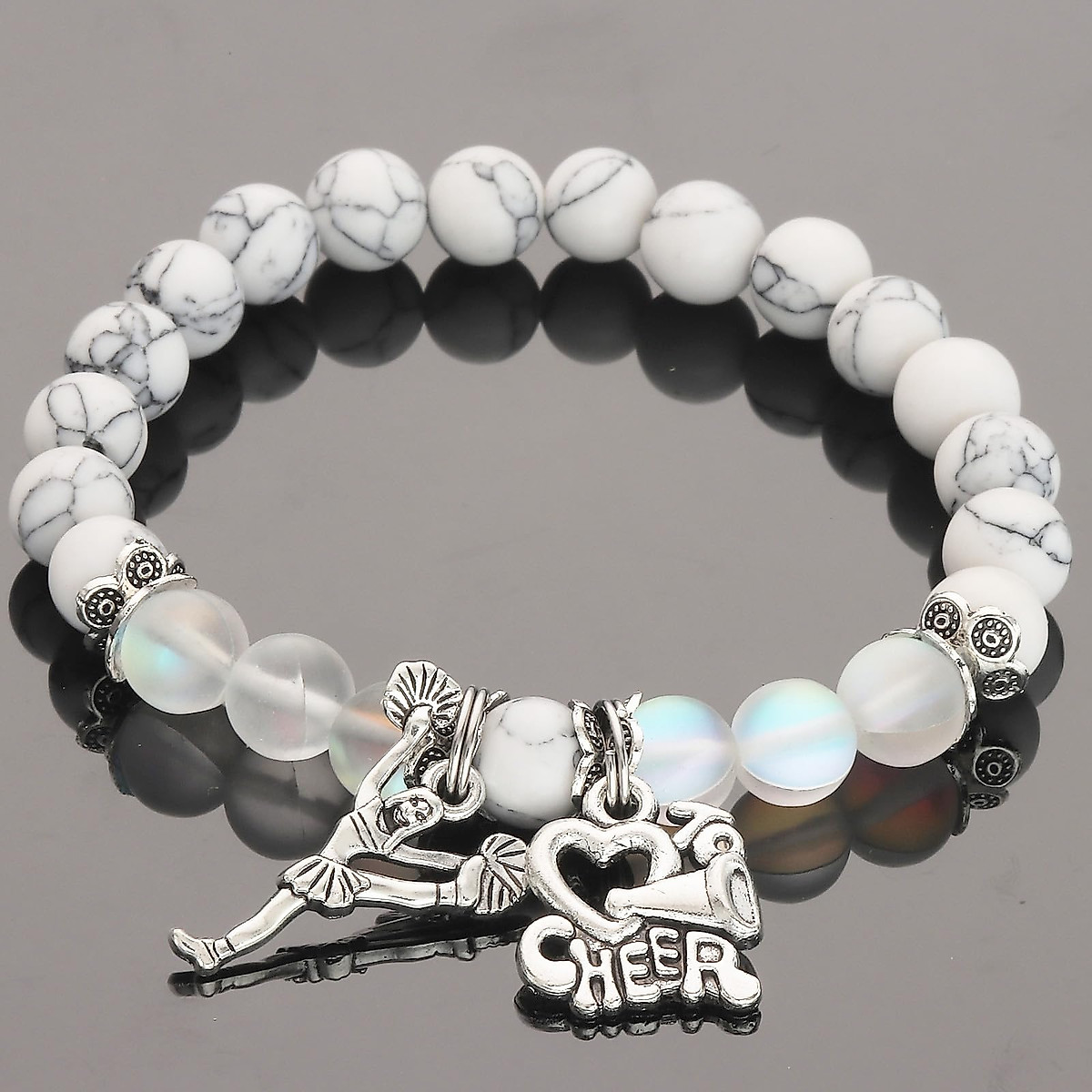 HUTIMY Cheer Bracelet Beads Bracelets Gifts Ideas for Cheer Team Jewelry Teens Cheerleading Bracelet