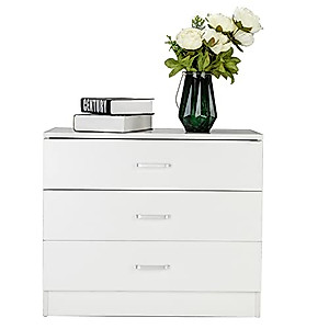 FFNUM Bedside Table Wood Simple 3-Drawer Dresser Night Stand Side Table for Living Room Bedroom（White, Black） Night Stand (Color : Black)