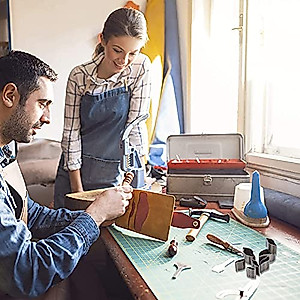 PH PandaHall 8 Size Punching Die Set, Leather Craft Cutter Punch Hole Hollow Drop Wallet Cutter Leather Cutting Mold Belt Puncher Cutting Tools for DIY Leather Craft Leaf Shape