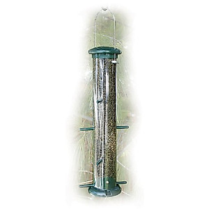 Woodlink NATUBE9 Audubon Plastic 8 Port Thistle Finch Feeder, Green, 15-Inch