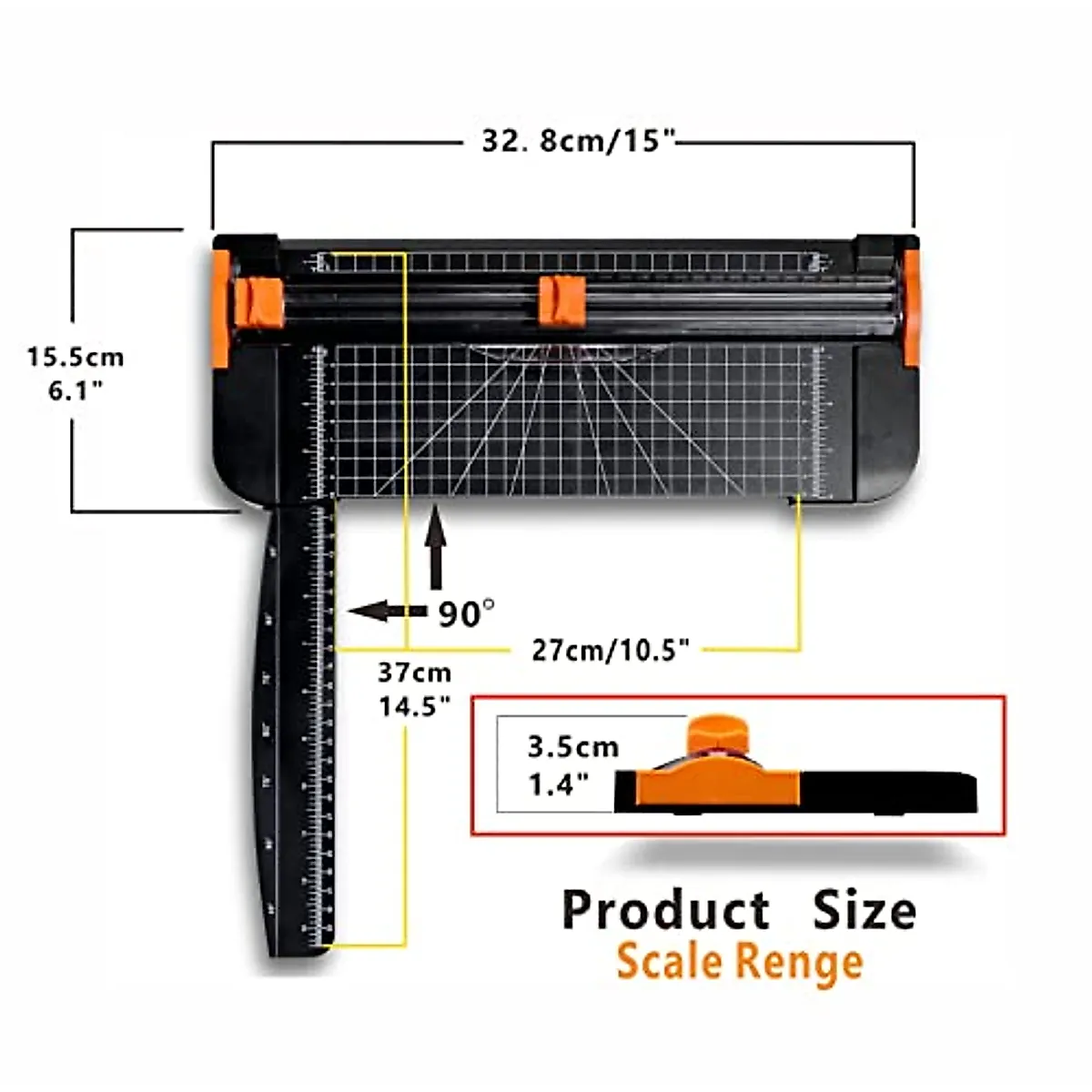 Paper Cutter-12 inch Paper slicerA4 with Automatic Safety Guard and Side Ruler, 1 Free Replacement Blade for Paper Cutter, Suitable for Cutting Craft Paper、 Card Coupons 、Photos