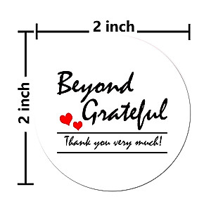 Beyond Grateful Thank You Sticker Label for Wedding,Bridal Shower,Baby Shower,Birthday,2 Inch 500 Pcs Per Pack…