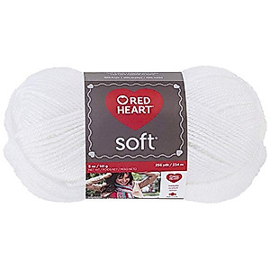 RED HEART Soft Yarn, White