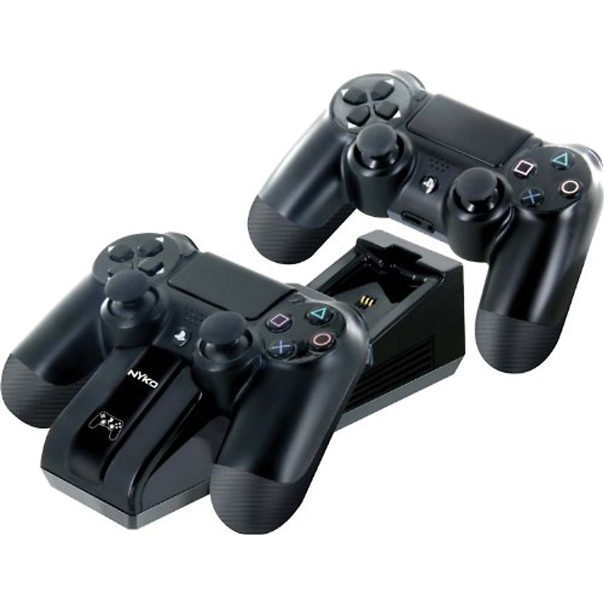 Nyko Charge Base - PlayStation 4 with a Modern and Simple Drop and Charge Design, Dual Patented Dongle Charging Port, Includes a USB and Wall Mount for Super Fast Charging of PS4, PS4 Pro and PS4 Slim Controllers