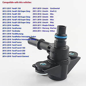 EVAP Evaporative Emissions Vapor Canister Purge Valve Solenoid Assembly CX-2409,AU5Z9C915B,AU5Z-9C915-B Compatible with Ford Explorer, F150, F250 F350 Super Duty, Mustang, Lincoln PV637