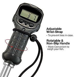 Piscifun Fish Gripper with Digital Fish Scale, Memory Function Fishing Scale, Save Up to Most 10 Set of Weight, Saltwater-Resistant, Portable Stainless Steel Fish Lip Gripper, Fishing Gear Gift, Black