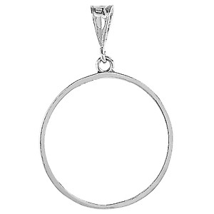 Sterling Silver Half Dollar Bezel 30 mm Coins Prong Back Square Edge 50 Cent Coin NOT Included