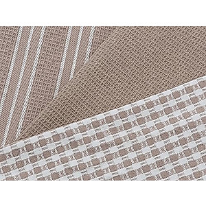 Mia'sDream Cotton Waffle Weave Kitchen Towels | Soft & Absorbent Dish Towels Tea Towel | Quick Drying Hand Towels for Kitchen | 13" x 28" 3 Pack (Brown Set)