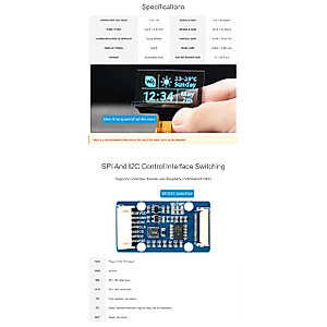 Coolwell 1.51inch Transparent OLED Compatible Raspberry Pi/Ardui/TM32, Display Light Blue Color, 128×64, SPI/I2C Interfaces