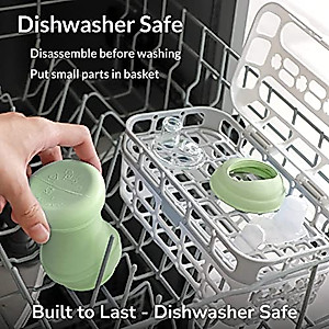 Re-Play 8oz Transition Sippy Cups for Baby Toddler, Medical Grade Silicone Soft Spout & Travel Lid, Easy to Hold Hourglass Shape, Made in USA from Recycled Milk Jugs - Ice Pink/Leaf