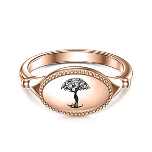 SIMONLY 925 Sterling Silver Tree Of Life Ring Natural Ring for Women