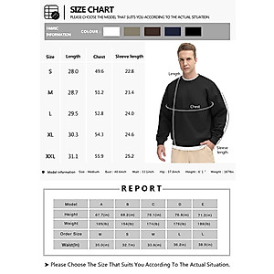 THE GYM PEOPLE Men's Fleece Crewneck Sweatshirt Thick Loose fit Soft Basic Pullover Sweatshirt(Brown, Small)