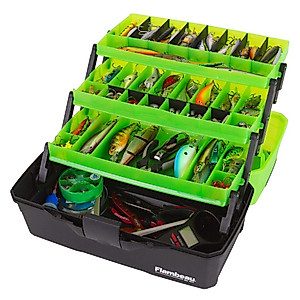 Flambeau Outdoors 6383AMG 3-Tray Classic Tray Tackle Box, Portable Tackle Organizer, Frost Green/Black