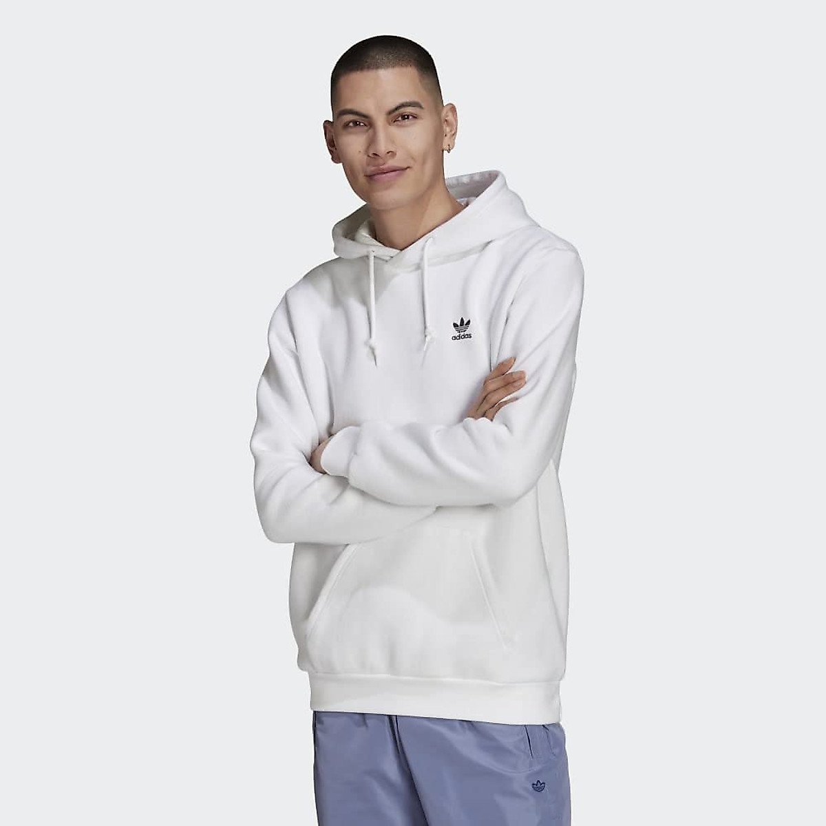 adidas Originals Men's Adicolor Essentials Trefoil Hoodie, White, XX-Large