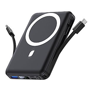 Yiisonger for Magsafe Battery Pack - 10000mAh Portable Charger for Mag-Safe 22.5W PD Fast Charging with Built-in Cables LED Display, Magnetic Power Bank for iPhone 16/15/14/13/12/Pro/Mini/Pro Max