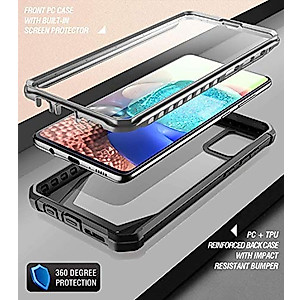 Poetic Guardian Series for Samsung Galaxy A71 5G Case, [Not Fit Verizon A71 5G UW] [Not Fit A71 4G] Full-Body Hybrid Shockproof Bumper Cover with Built-in-Screen Protector, Black/Clear
