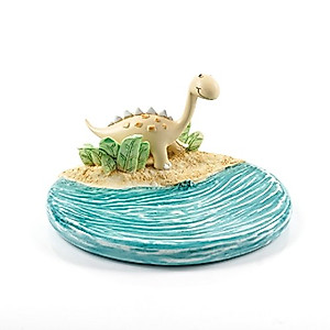 Ruoxian Cartoon Dinosaur Bath Accessory Set, Soap Dispenser Pump, Toothbrush Holder, Tumbler, Soap Dish (One Set)