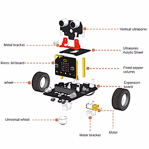 Yahboom STEM Education BBC Micro:bit Coding Robot Car Kit for Kids to Programmable DIY Toys for 12+ (Without Micro:bit)