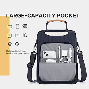 NIDOO Laptop Shoulder Bag for 13" MacBook Air Pro M1 M2 / 12.9" iPad Pro M2 M1 / 13" Surface Pro X 7 8 9, Vertical Computer Sleeve Carrying Case Messenger for 13.3" Galaxy Pro 360 / Tab S8+ / Dell XPS