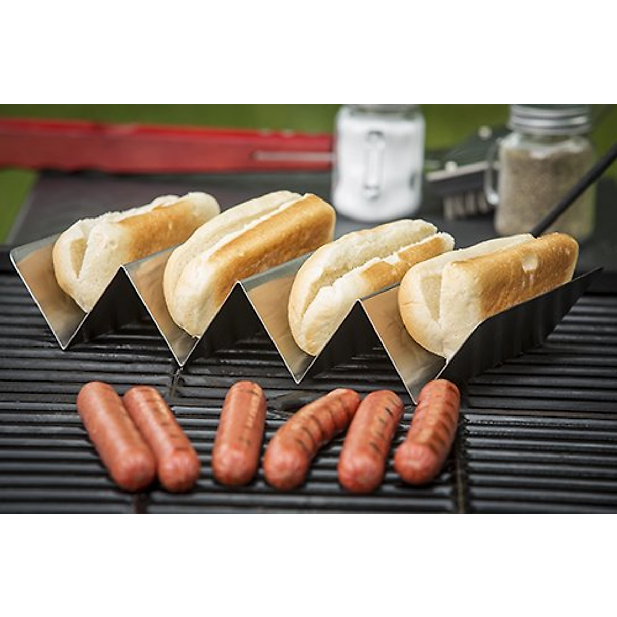 TableCraft BBQ Stainless Steel Hot Dog Prep Tray, Silver, Medium