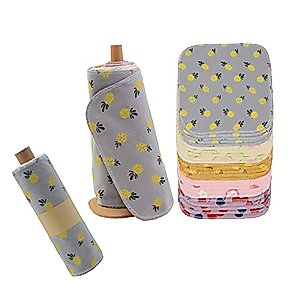 Paperless Towels Roll Washable Cotton Cloth, Reusable Paper Towels - 25 Pack with Durable Cardboard Roll - 10" X 10" Zero Waste Reusable Napkins Eco Friendly