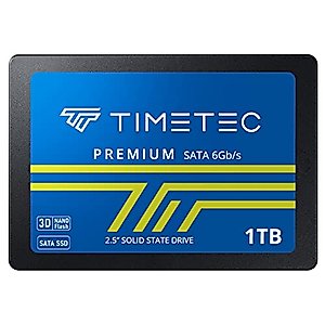 Timetec 1TB SSD 3D NAND SATA III 6Gb/s 2.5 Inch 7mm (0.28") Read Speed Up to 550 MB/s SLC Cache Performance Boost Internal Solid State Drive for PC Computer Desktop and Laptop (1TB)