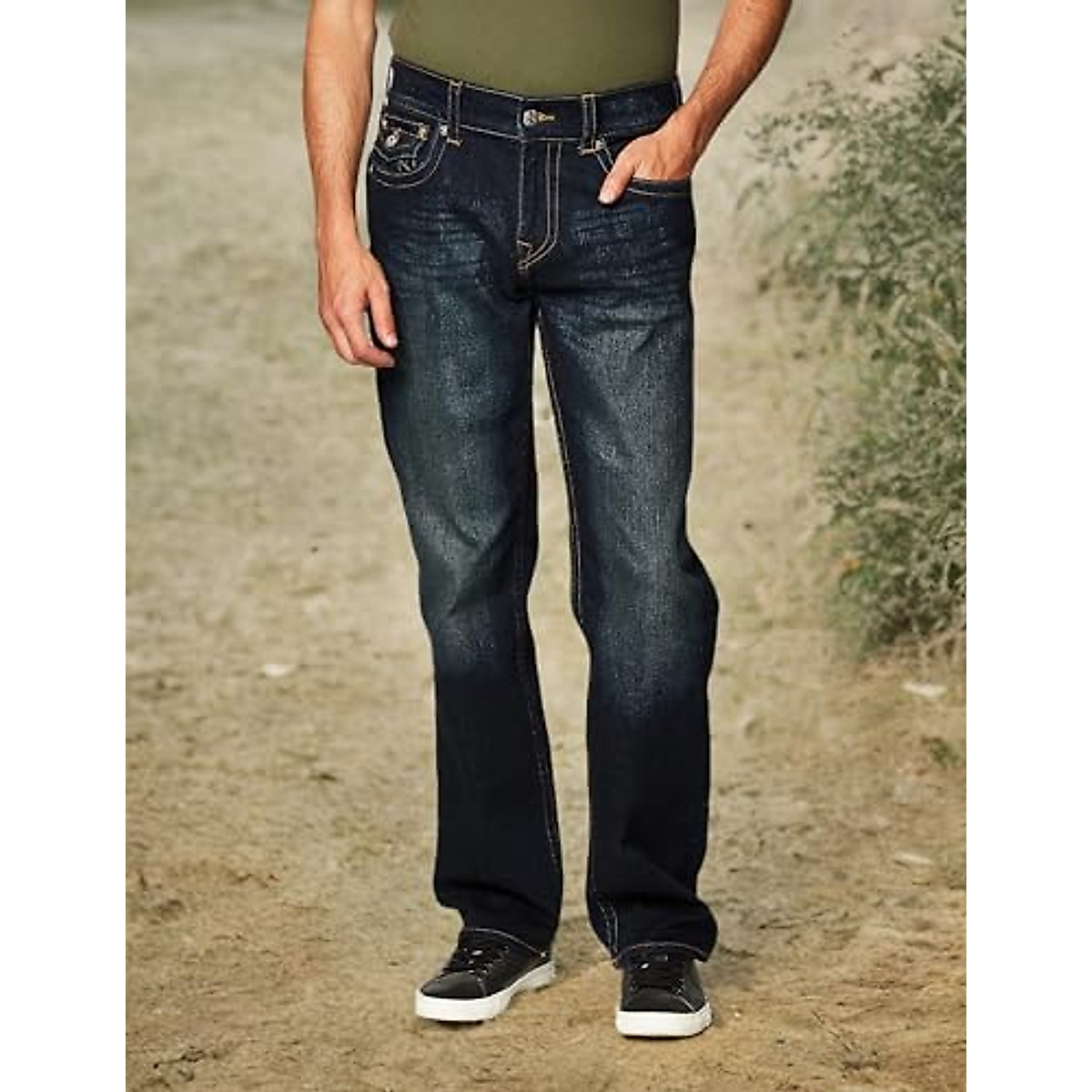 True Religion Men's Ricky Straight Leg Jean with Back Flap Pockets, GGJD Last Call, 32
