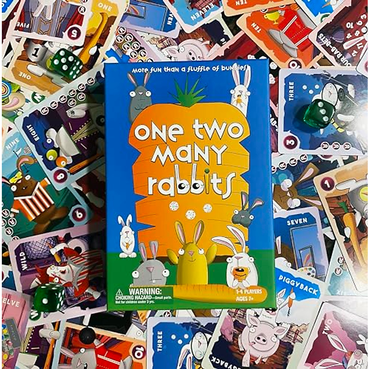 Three Archers Games One Two Many Rabbits Card & Dice Game | Fun Family Game | Entertaining and Educational | 10-20 Minutes, 1-4 Players, Ages 7 and up