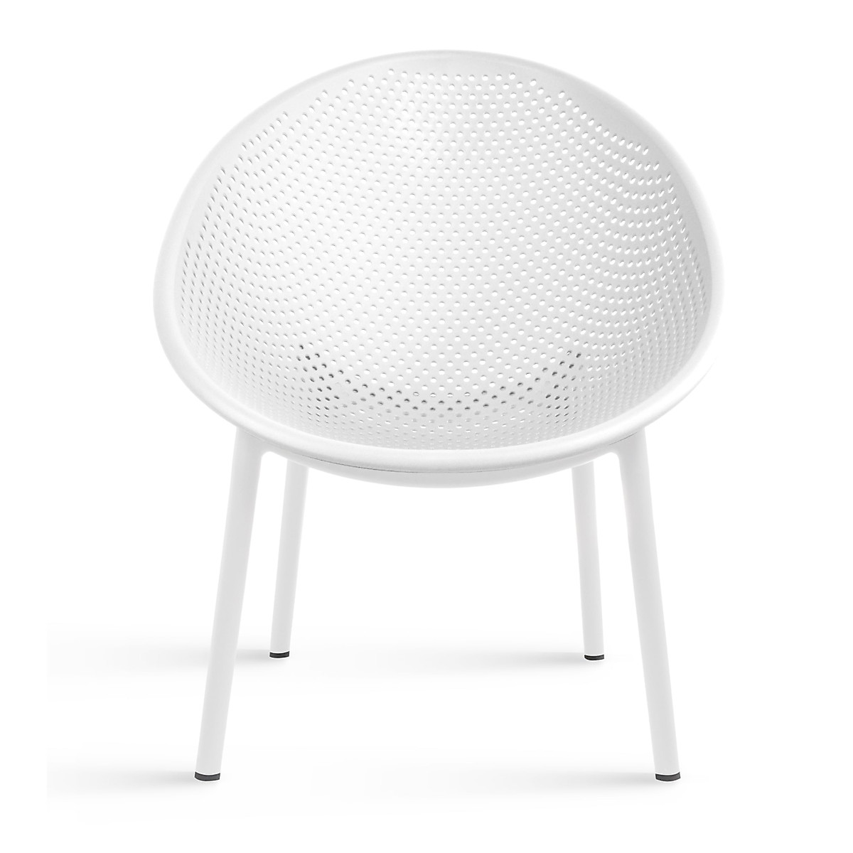 2xhome Set of 2 Modern Oval Chairs, Contemporary Accent Lounge Chairs with Perforated Breathable Egg Shaped Pod Seat for Kitchen, Dining, Patio, Indoor, Outdoor, White