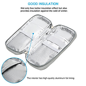 YOUSHARES Insulin Travel Case - Insulin Cooler Bag for Pen, Medicine, Pen Glucose Meter and Other Diabetic Supplies（Grey,Bag Only