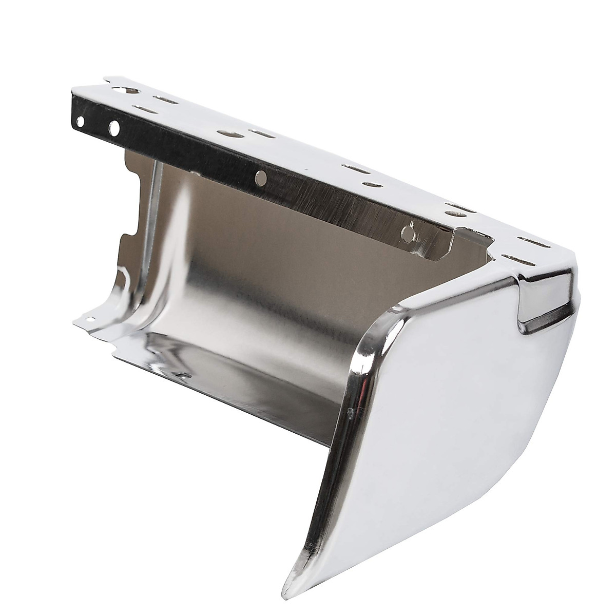 ECOTRIC Rear Step Bumper End Cap Cover Compatible with 2009-2014 Ford F150 Styleside Face Bar Driver Passenger Side W/O Sensor Hole Chrome 2 Packages