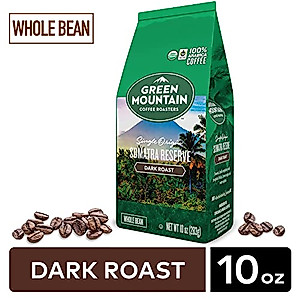 Green Mountain Coffee Roasters, Fair Trade Certified™ Organic, Sumatra Reserve, Whole Bean Coffee, Dark Roast, Bagged 10oz.