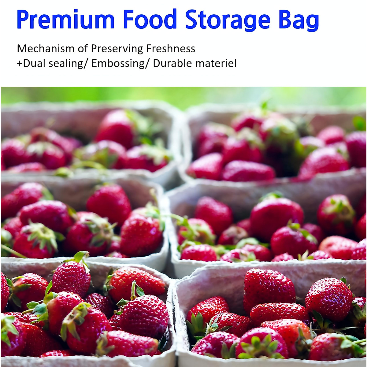 YoojungLab Prime, Food Storage Bags, 14.17" 18.11" 100bags, Keep Fresh Produce Bags, Food Saver Storage for Fruits, Vegetables, Flowers, BPA FREE, HDPE, Green Color, Plastic Bread Bags, Eco-Friendly
