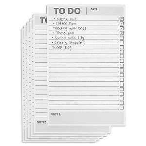 6 Pack To Do List Notepads, Daily Reminder Checklist (8.5 x 5.5 In, 60 Sheets Each)