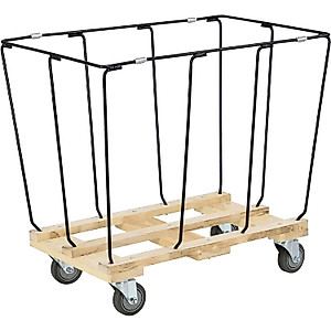 Global Industrial 8 Bushel, Yellow Vinyl Basket Bulk Truck, Unassembled, 34"L x 22"W x 30-1/2"H