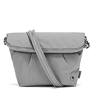 Pacsafe Women's Citysafe CX Anti Theft Convertible Crossbody, ECONYL Gravity Gray