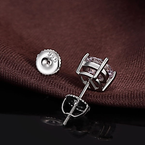 2-Pairs Screw Earring Backs for Threaded Post .032"/0.8mm,18K Gold Plated Sterling Silver Screw on Earring Backs Replacements for Diamond Earring Studs, Hypoallergenic Secure ScrewBacks