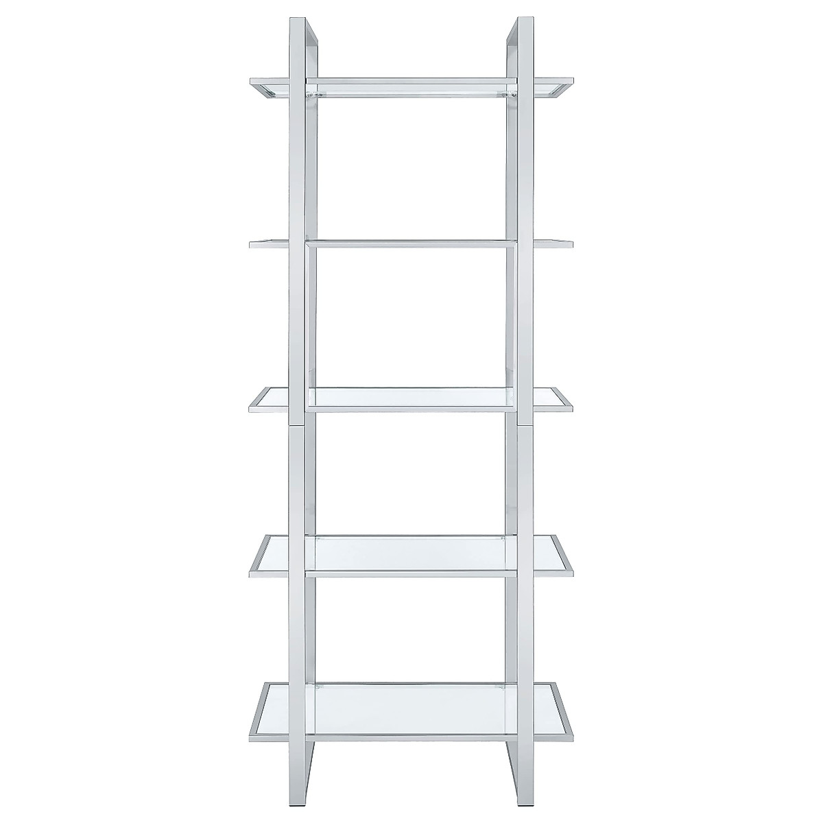 Coaster Home Furnishings Hartford Glass Shelf Bookcase Chrome
