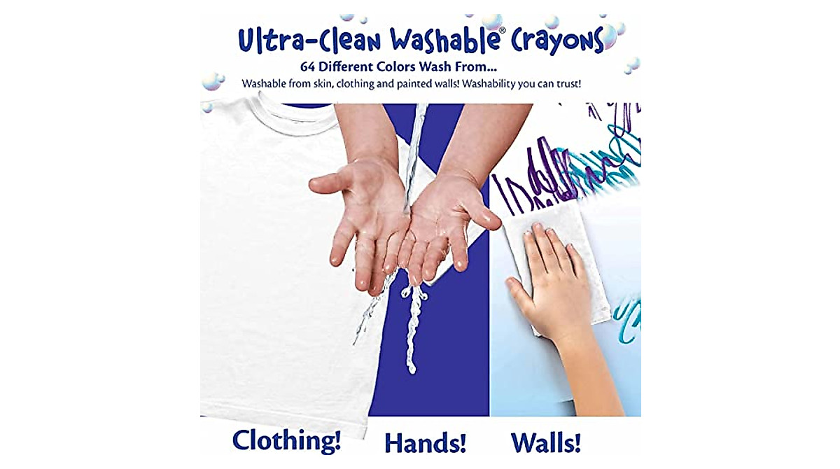 Crayola 128 Washable Crayon Set for Kids - Bulk & Easy Clean