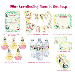 POP parties Alice In Wonderland Classic LARGE Invitations - 10 Invitations + 10 Envelopes