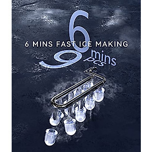 ecozy Portable Ice Maker Countertop, 9 Cubes Ready in 6 Mins, 26 lbs in 24 Hours, Self-Cleaning Ice Maker Machine with Ice Bags/Standing Ice Scoop/Ice Basket for Kitchen Office Bar Party, Black