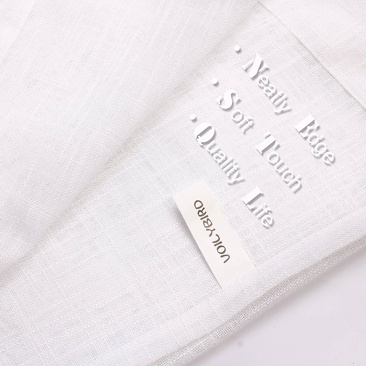 VOILYBIRD Palma Bronze Grommet Semi Sheer Curtains 84 Inch Length Light Filtering Draperies for Patio Door (52''W x 84''L, 2 Panels, White)