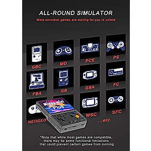 CICYSTORE Miyoo Mini Plus Handheld Game Console,Retro Game Console for Adults and Children,3.5" IPS Screen,64GB TF Card 10,000+ Games,Support WiF(Purple-64G)