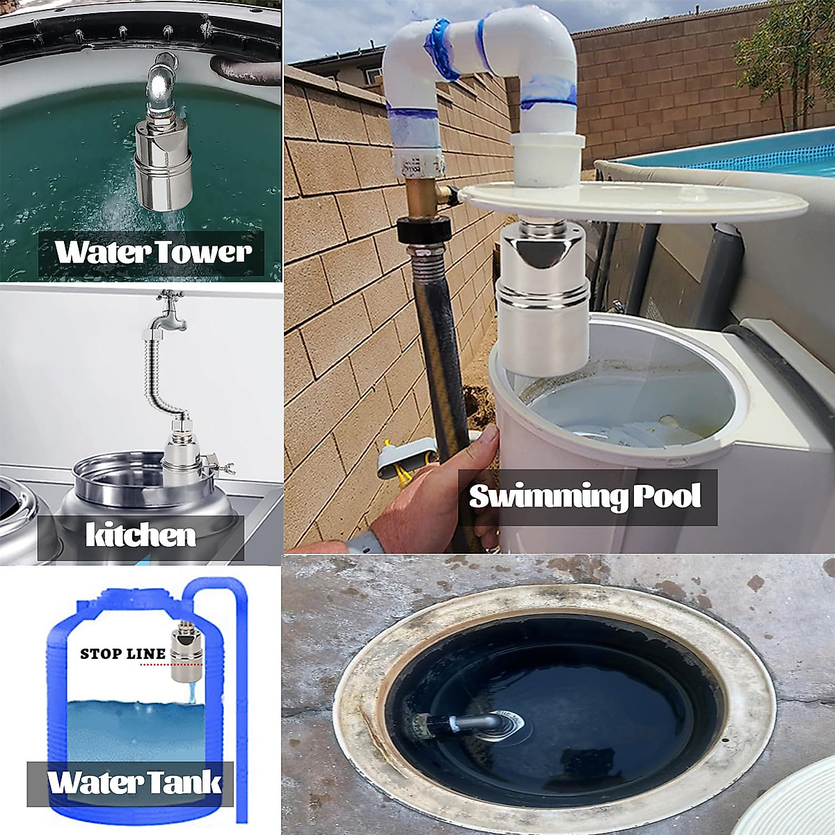 MEUPMEOP 1/2'' Automatic Water Level Control Valve Auto Shut Off Ball Mini Float Valve 304 Stainless Steel Float Valve