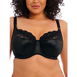 Elomi Molly Stretch Lace Underwire Nursing Bra (4542),40K,Black