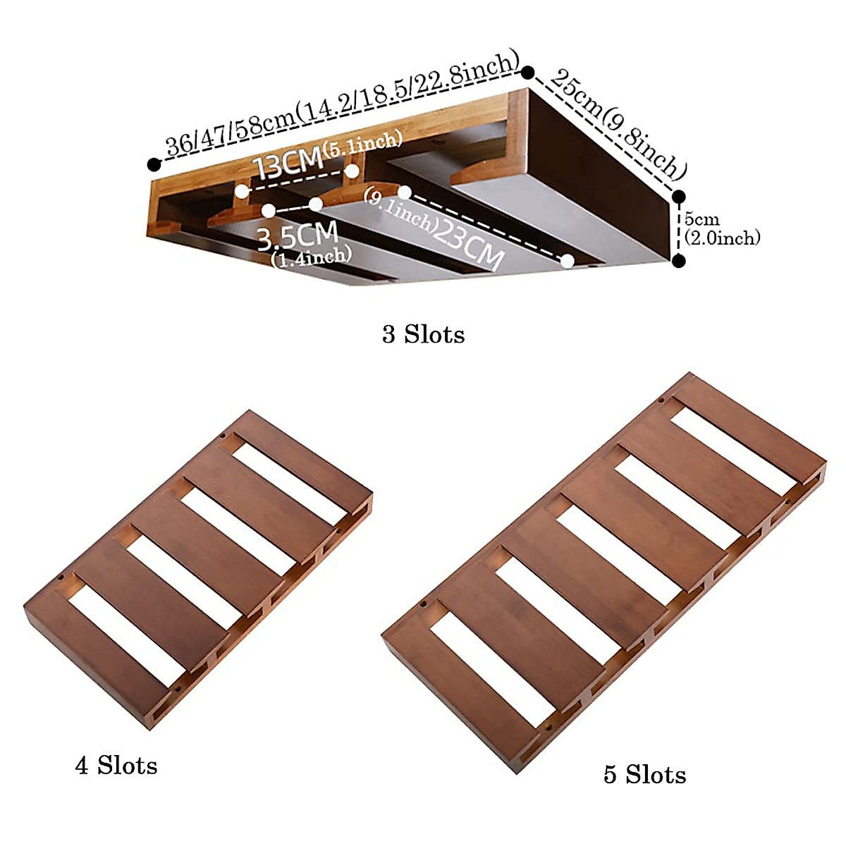 Bamboo Wine Glass Rack,Under Cabinet Stemware Rack,3/4/5 Rows Glasses Storage Holder for Bar Kitchen,Hanging Wine Glass Holder