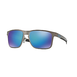 Oakley OO4123 Holbrook Metal Sunglasses + Vision Group Accessories Bundle (Matte Gunmetal/Prizm Sapphr Iridium Polarized (412307))